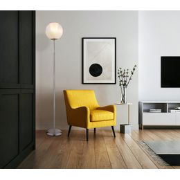 Globo LIGHTING Stehlampe "BARRY", &Oslash; 25cm H: 154,5cm, 1 Stk., silber, Wohnzimmer, Leuchten, Stehlampe, Glaskugel, Glaskristallleuchte