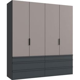 wimex Faltt&uuml;renschrank "Oxford by fresh to go, in der Breite 200cm, in 2 H&ouml;hen erh&auml;ltlich", Grafit, B/H/T: 200cm x 216cm x 58cm, Schubladen: 6 Stk.