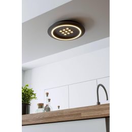 Eglo Deckenleuchte "Balazote Deckenlampe rund aus Metall und Konststoff Lampe B&uuml;rolampe", 10, &Oslash; 38cm H: 5cm, 1 Stk., schwarz, Wohnzimmer, Leuchten,