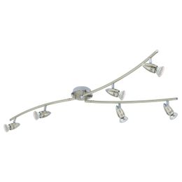 Eglo Deckenleuchte "Magnum-LED Deckenlampe, Deckenstrahler, Wohnzimmerlampe, Metall, GU10", 6, 1 Stk.silberfarben, Wohnzimmer, Leuchten, Spot - L105