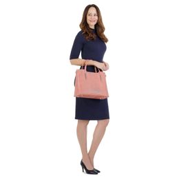 CLUTY Damen Henkeltasche, rosa, Leder, Reptilienpr&auml;gung, Taschen, echt Leder, Made in Italy