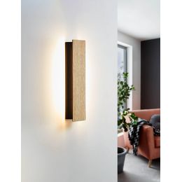 Eglo Wandleuchte "Zubialde Wandlampe, rechteckig, innen, Eiche, Flurlampe, Holz, Metall", 1, H: 8cm, 1 Stk., beige, Wohnzimmer, Leuchten,