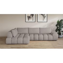 Ecksofa OTTO HOME, B:352cm H:72cm T:210cm, grau, 100% Polyester, Wohnzimmer, Sofas, "AZITA L-Form, XXL 352 cm Designsofa in Bubble-Opitk", lose