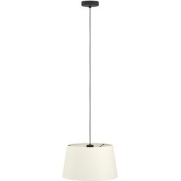 Eglo H&auml;ngeleuchte "Febres H&auml;ngelampe, Pendelleuchte &uuml;ber Esstisch, Metall und Textil, E27", schwarz, 1, &Oslash; 35cm H: 110cm, 1 Stk., Leuchten, H&auml;ngeleuchte - H110 x &Oslash;35 cm - schwarz - 1X60W exkl., H&auml;ngeleuchte