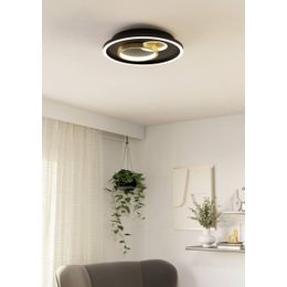 Eglo Deckenleuchte "Tiriolo LED Deckenlampe, geometrisch, Metall und Kunststoff, Flurlampe", 2, &Oslash; 38cm H: 6cm, 1 Stk., schwarz, Wohnzimmer, Leuchten,