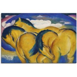 Wandbild Artland, B:90cm H:60cm, gelb, Wohnzimmer, Bilder, "Die kleinen gelben Pferde. 1912", als Alubild, Leinwandbild in verschied. Gr&ouml;&szlig;en