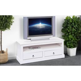 TV-Schrank Inter Link, B:118cm H:45cm T:39cmwei&szlig;, Massivholz, Wohnzimmer, Schr&auml;nke, "TV M&ouml;bel Provence", Kiefer Massiv, Stauraum, BxTxH: ca. 118 x 39