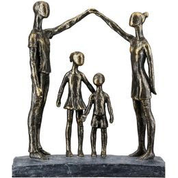 Dekofigur, B:26cm H:30cm T:8,5cm, braun, CASABLANCA BY GILDE, Kunstharz, Wohnzimmer, Dekofiguren, "Skulptur Familie sch&uuml;tzende H&auml;nde bronzefarben H.