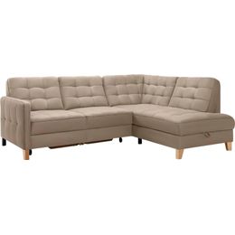 Ecksofa, B:228cm H:84cm T:174cm, braun, exxpo - SOFA FASHION, Wohnzimmer, Sofas, "Elio, kompakt & bequem, zeitloses Design, Breite 228cm, L-Form",