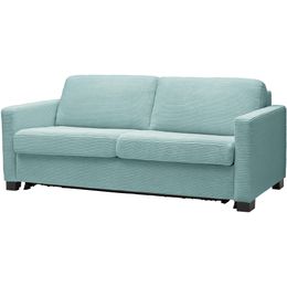 Schlafsofa Home Affaire, B:206cm H:81cm T:98cmlight, blau, 88% Polyester, 12% Polyacryl, Jugendzimmer, Sofas, "Vionelle, 3-Sitzer mit
