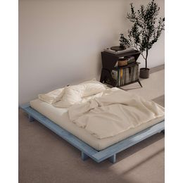 Bettgestell Karup Design, B:168cm H:20cm L:228cm, blau, Betten, "JAPAN BED, FSC-zertifiziertem Massivholz Futonbett, excl. Matraze", Minimalistisches