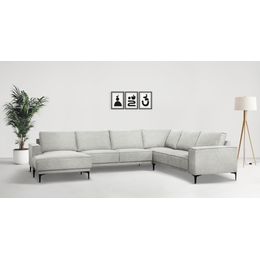 Wohnlandschaft OTTO HOME, B:342cm H:85cm T:260cm, braun, 100% Polyester, Sofas, "OLAND U-Form, XXL, B: 342 cm, Skandi-Design", Skandi-Design in