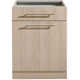 Wiho-K&uuml;chen Unterschrank WIHO K&Uuml;CHEN, B:60cm H:82cm T:57cm, braun, K&uuml;che, Schr&auml;nke, "Filo", 60 cm breit, ohne Arbeitsplatte