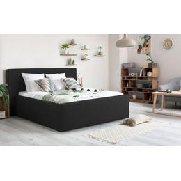 Polsterbett Home Affaire, B:251cm H:124cm L:227cm, grau, Struktur (100% Polyester), Betten, "Dalina", geradliniges Kopfteil, in 5 Breiten, auch in