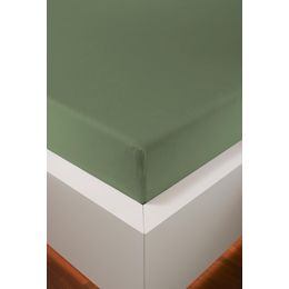 Spannbettlaken bellana, L:200cm, gr&uuml;n, Mako-Jersey, Obermaterial: 100% Baumwolle, Bettlaken, "Melone Topper in Gr. 90x200, 140x200 oder 180x200 cm",