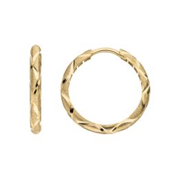 Jobo Damen Paar Creolen "Ohrringe 23 mm", 23mm, Gelbgold 333gelbgold 333, Gelbgold 333, Ohrringe, 8 Karat 333 Gold diamantiert