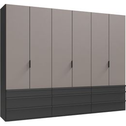 wimex Faltt&uuml;renschrank "Oxford by fresh to go, in der Breite 300cm, in 2 H&ouml;hen erh&auml;ltlich", Grafit, B/H/T: 300cm x 216cm x 58cm, Schubladen: 9 Stk.