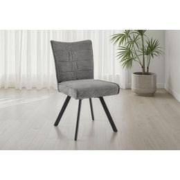 Esszimmerstuhl OTTO HOME "Garry", dunkelgrau, schwarz, B:48cm H:88cm T:64cm, Metall, Polyester, St&uuml;hle, Esszimmerstuhl