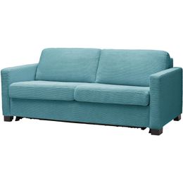 Schlafsofa Home Affaire, B:206cm H:81cm T:98cmpetrol, 88% Polyester, 12% Polyacryl, Jugendzimmer, Sofas, "Vionelle, 3-Sitzer mit Kaltschaummatratze
