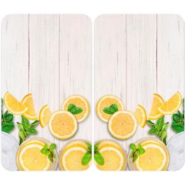 Wenko Herd-Abdeckplatte "Universal Modell Zitronen", B/H/L: 30cm x 1,8cm x 52cm, 2 Stk., bunt, Herdabdeckplatten, Herdabdeckung f&uuml;r alle Herdarten,