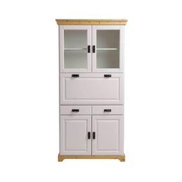 Sekret&auml;r OTTO HOME, B:94cm H:192cm T:40cmwei&szlig;, honig, Wohnzimmer, Sekret&auml;re, "R&uuml;gen", aus massiver Kiefer, Breite 94 cm, made in EU