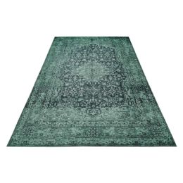 Teppich Wecon Home, B:140cm H:6mm L:200cm, gr&uuml;n, Baumwolle, Wohnzimmer, Teppiche, "2nd Avenue", Vintage, Baumwolle, Kurzflor, Used-Look, Wohnzimmer,