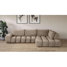 Ecksofa OTTO HOME, B:296cm H:89cm T:176,5cm, grau, 100% Polyester, Wohnzimmer, Sofas, "AZITA L-Form, XL 296 cm - Designsofa in Bubble-Optik", lose