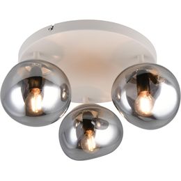 s.Oliver Deckenleuchte "ANJELLA, Deckenlampe exkl. E14, in warm grey (beige) + smoke Glas", 3, &Oslash; 14,5cm H: 20cm, 1 Stk.greige rauchglas, Wohnzimmer,