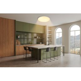 N&auml;ve N&Auml;VE LED Deckenleuchte "Luzern", 1, &Oslash; 100cm H: 6,5cm, 1 Stk., wei&szlig;, Wohnzimmer, Leuchten, incl. Fernbedienung, Nachtlichtfunktion, CCT, dimmbar, D: