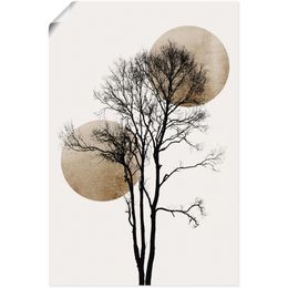 Wandbild Artland, B:40cm H:60cm, grau, Wohnzimmer, Bilder, "Sonne und Mond versteckt", als Alubild, Leinwandbild, Poster in verschied. Gr&ouml;&szlig;en
