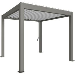 Pergola BioHort, B:312cm H:264cm T:312cmquarzgrau, metallic, Pergolen, "3x3, verschiedene Farben", ausgezeichnet mit dem Red Dot Design Award