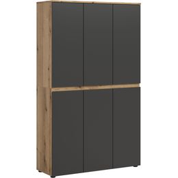Mehrzweckschrank Inosign "CIPELA", evoke oak nachbildung, anthrazit, B:105cm H:175cm T:37cm, FSC-zertifizierter Holzwerkstoff, Schr&auml;nke, Mehrzweckschrank, BxH:105x175 cm, viel Stauraum, variable Einlegeb&ouml;den, Kleiderstange