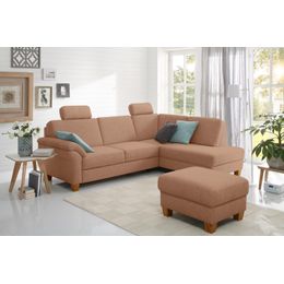 Ecksofa Home Affaire, B:249cm H:87cm T:189cm, braun, Struktur (100% Polyester);Luxus-Microfaser ALTARA NUBUCK (100% Polyester);MELROSE (100%