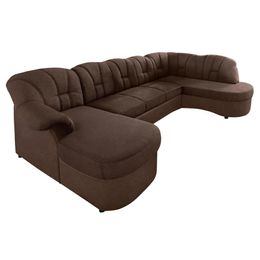 Wohnlandschaft DOMO collection, B:293cm H:84cm T:182cm, braun, NaturLEDER (echtes Rindsleder) in Sitz und R&uuml;cken. Korpus in passendem Kunstleder