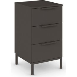 Nachtkommode Rauch "Nachttisch Nachtschrank Nachtkonsole FLIPP", graphit, B:40cm H:72cm T:42cm, Holzwerkstoff, Sideboards, mit 3 Schubladen und Soft-Close-Funktion
