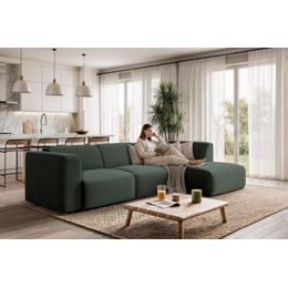 Ecksofa RAUM.ID, B:295cm H:70cm T:162cm, gr&uuml;n, Struktur fein (100% Polyester);Samtoptik (100% Polyester);Samtcord (92% Polyester, 8% Polyamid),