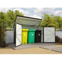 M&uuml;lltonnenbox Konifera, B:233cm H:133cm T:105cmschwarz, Metall, Aufbewahrungsboxen, "Fahrradbox aus Metall", BxTxH: 233x105x133 cm