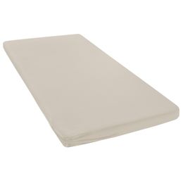Spannbettlaken bellana, L:200cm, beige, Mako-Jersey, Obermaterial: 100% Baumwolle, Bettlaken, "Melone Topper in Gr. 90x200, 140x200 oder 180x200 cm",
