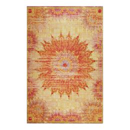 Teppich Wecon Home, B:110cm H:6mm L:170cm, gelb, Baumwolle, Wohnzimmer, Teppiche, "Rooftop", Vintage, Baumwolle, Kurzflor, Wohnzimmer, Schlafzimmer,