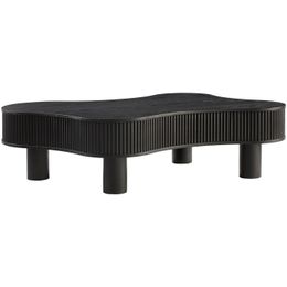 Couchtisch Salesfever, B:116cm H:32cm T:77cm, schwarz, MDF, Esche massiv, Holzfurnier, Wohnzimmer, Tische, "Wohnzimmertisch organisch mit