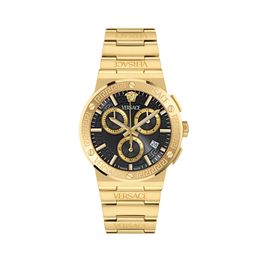 Versace Damen Chronograph "GRECA LOGO CHRONO RESTYLE"goldfarben, schwarz, Armbanduhren, Quarzuhr, Armbanduhr, Damenuhr, Herrenuhr, Swiss Made