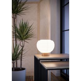 Eglo Tischleuchte "Summerhill Nachttischlampe, 1fach, Japan-Stil, Holz, Papier, Wei&szlig;, E27", 1, &Oslash; 22,5cm H: 20cm, 1 Stk., wei&szlig;, Wohnzimmer, Leuchten,