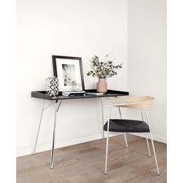 Schreibtisch WOODMAN, B:115cm H:78cm T:52cm, schwarz, B&uuml;ro, Tische, Holzfurnier aus Eiche, Breite 115 cm, FSC-zertifiziert
