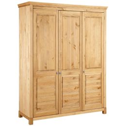 Kleiderschrank OTTO HOME, B:159cm H:195cm T:60cm, beige, Massivholz, Schlafzimmer, Schr&auml;nke, "Rauna, mit Lamellen und Kassetten, klassischer