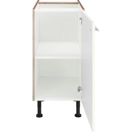 Unterschrank Optifit, B:30cm H:87cm T:58,4cm, wei&szlig;, K&uuml;che, Schr&auml;nke, "Bern", 30 cm breit, mit 1 T&uuml;r mit h&ouml;henverstellbaren F&uuml;&szlig;en, mit Metallgriff