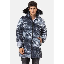 Cipo & Baxx CIPO & BAXX Herren Winterjacke "Jacke", schwarz, Gr. S, bedruckt, 100% Polyester, Jacken, mit Allover-Muster