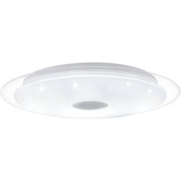 Eglo Deckenleuchte "Lanciano 1 Deckenlampe, Stahl und Kunststoff, Kristall-Effekt, Lampe", 1, &Oslash; 40cm H: 7,5cm, 1 Stk.wei&szlig;, Wohnzimmer, Leuchten, mit