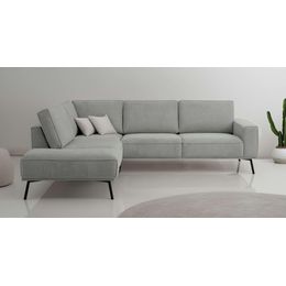 Ecksofa OTTO HOME, B:260cm H:85cm T:208cm, grau, 90% polyester, 10% nylon, Wohnzimmer, Sofas, "Vosby", 260 cm, Chenille, mit dekorativer Kedernaht,