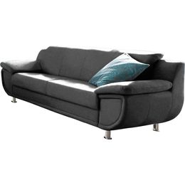 3-Sitzer Trendmanufaktur, B:207cm H:85cm T:94cm, schwarz, Microfaser PRIMABELLE (100% Polyester);Kunstleder SOFTLUX;Struktur (54% Polyacryl, 46%