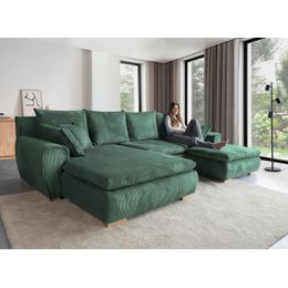 Ecksofa Home Affaire, B:325cm T:183cm, gr&uuml;n, 100% Polyester, Wohnzimmer, Sofas, "Katja L-Form, B: 325 cm - OTTO. Verl&auml;ssliche Qualit&auml;t.", mit
